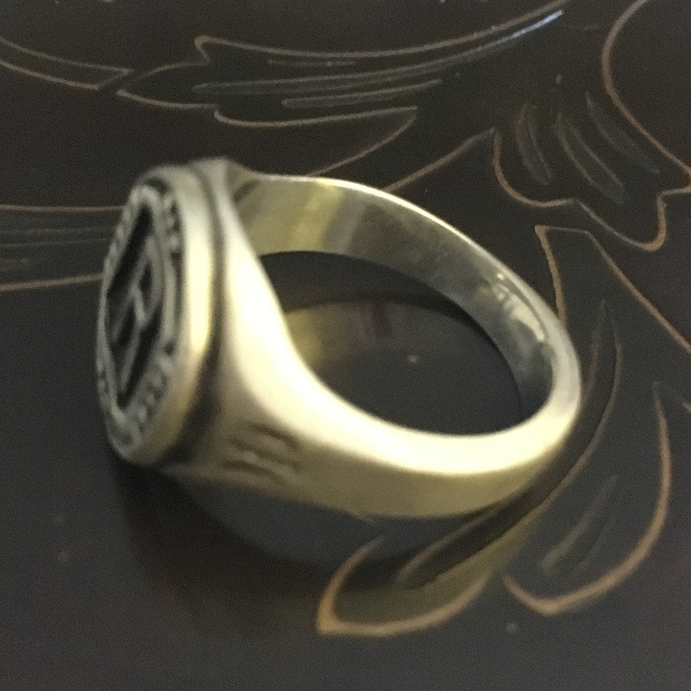Riff Raff "R" Sterling Silver Signet Ring as worn by Reeve Carney – fables